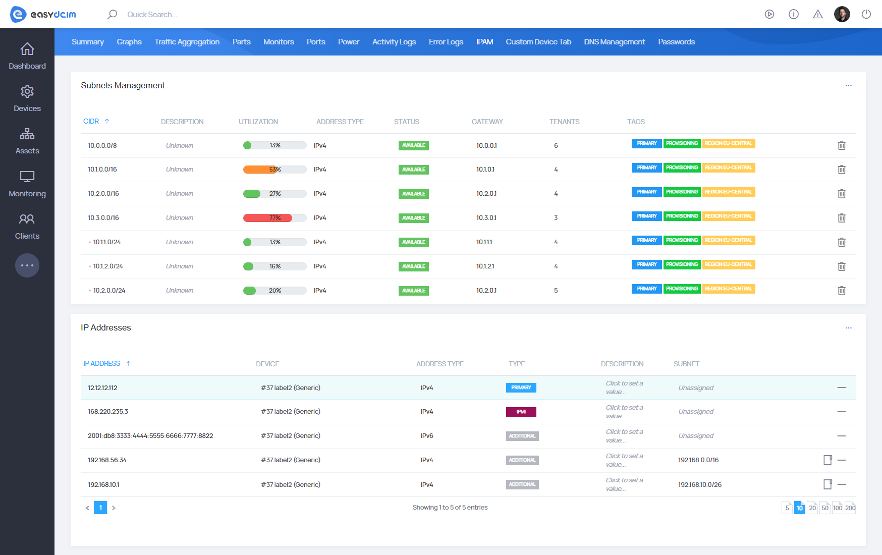 Administration - EasyDCIM