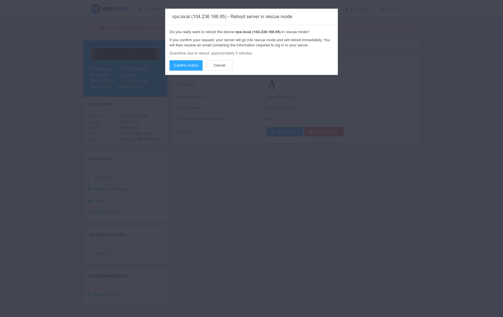 Client Control - EasyDCIM