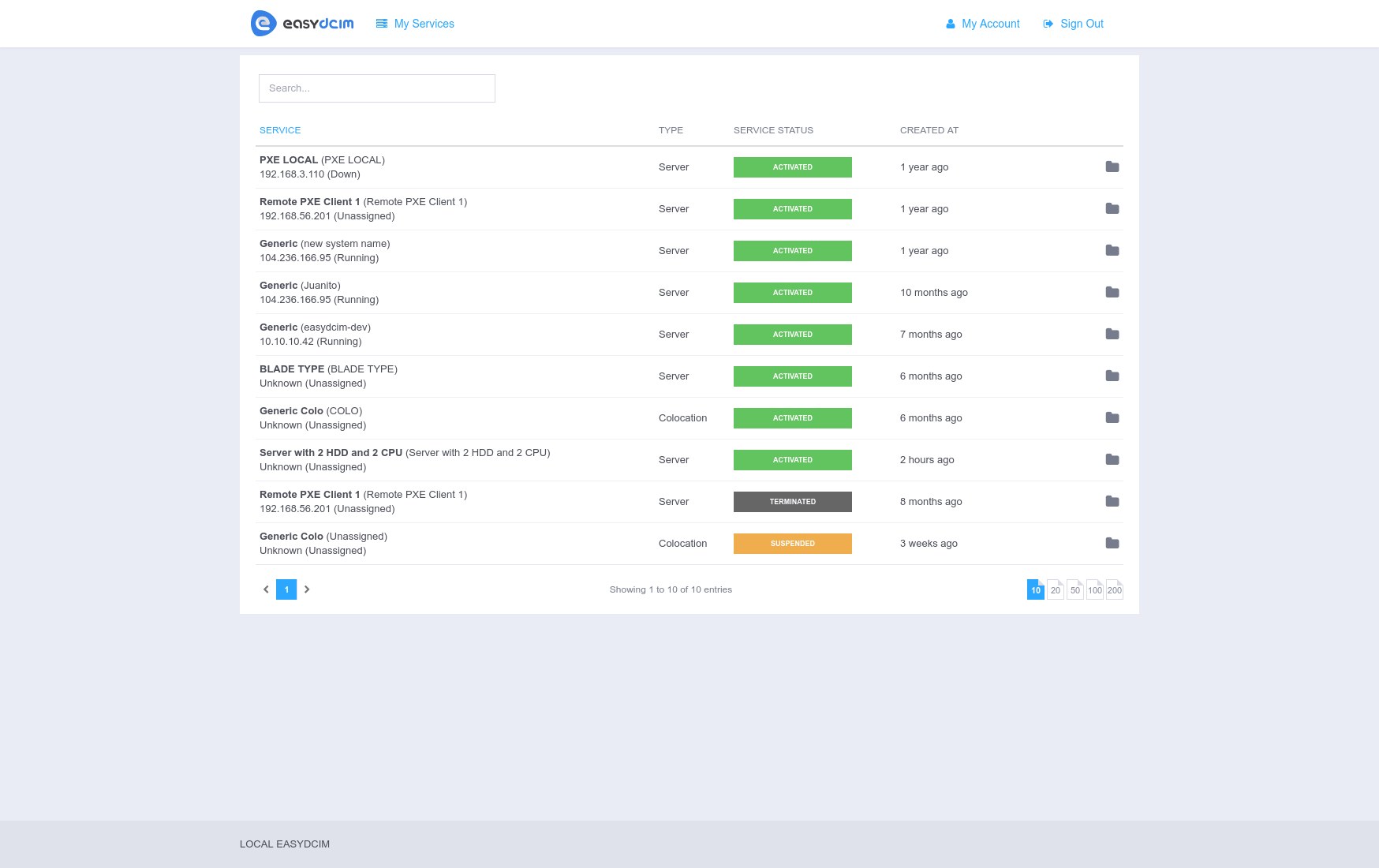 Client Control - EasyDCIM