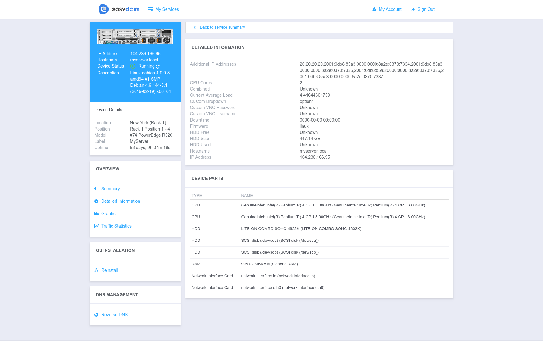 Client Control - EasyDCIM